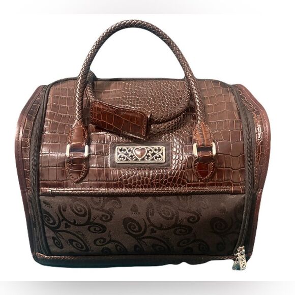 Brighton | Bags | Vintagebrighton Twotone Croc Leather Toiletry ...